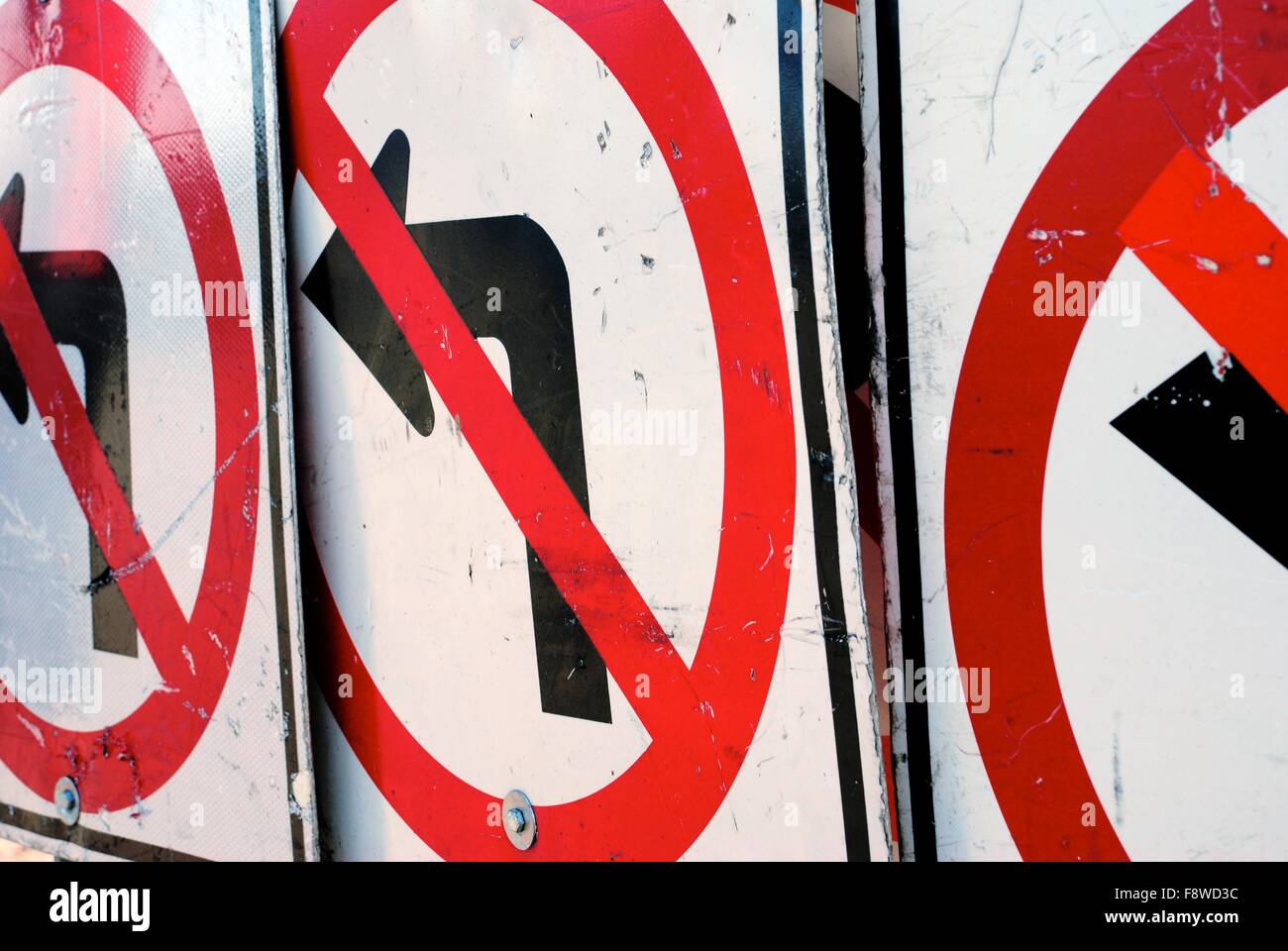 No Left Turn Signs Stock Photo - Alamy