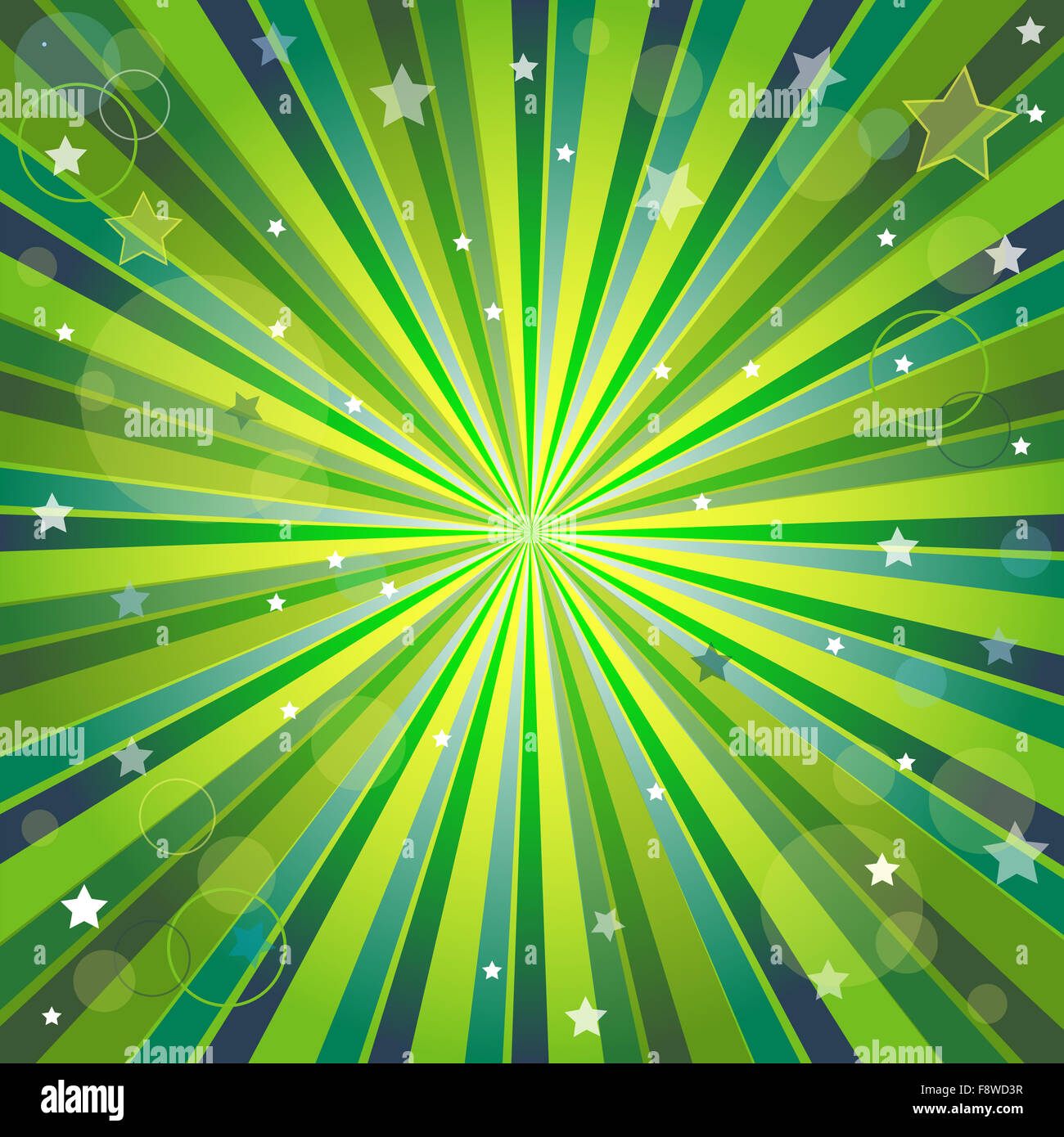 Abstract green and yellow background with rays Stock Photo - Alamy