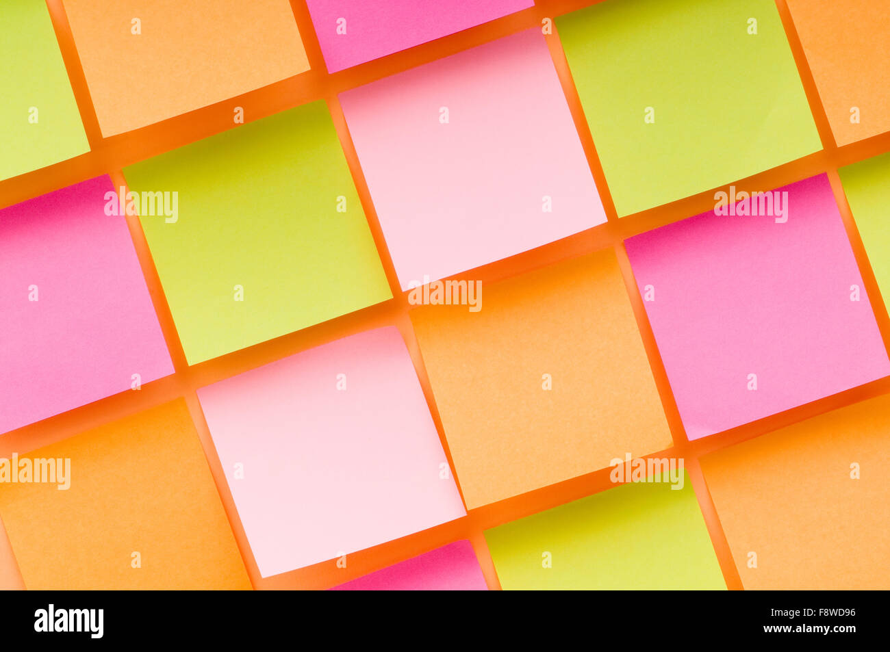 Reminder notes on the bright colorful paper Stock Photo - Alamy