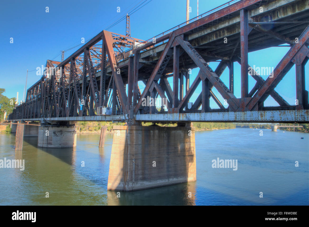 Old Rusty Train Bridge close Stock Photo - Alamy