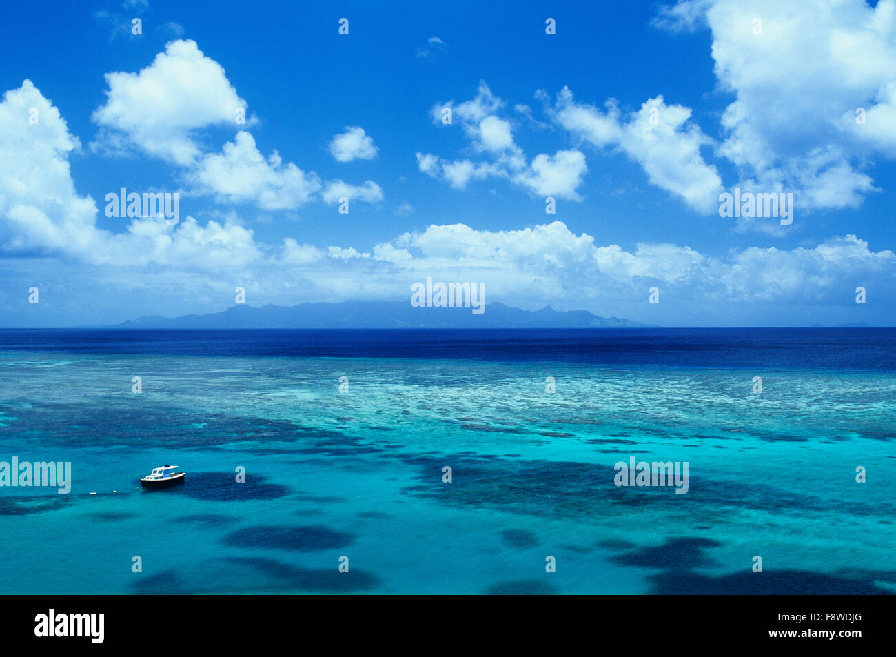 Fiji Islands, Wakaya Island, Wakaya Club, ocean view from hilltop ...
