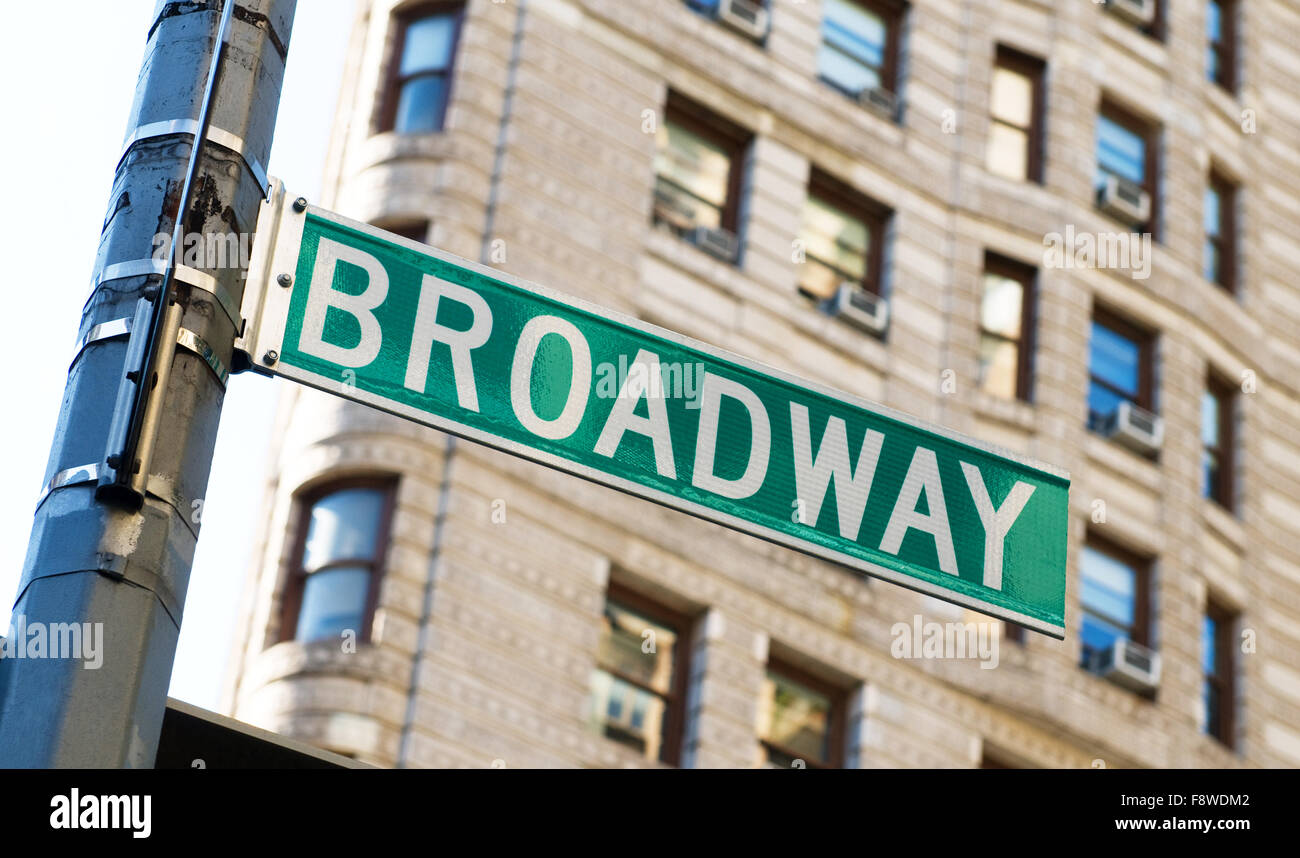 Famous broadway street signs in downtown New York Stock Photo - Alamy
