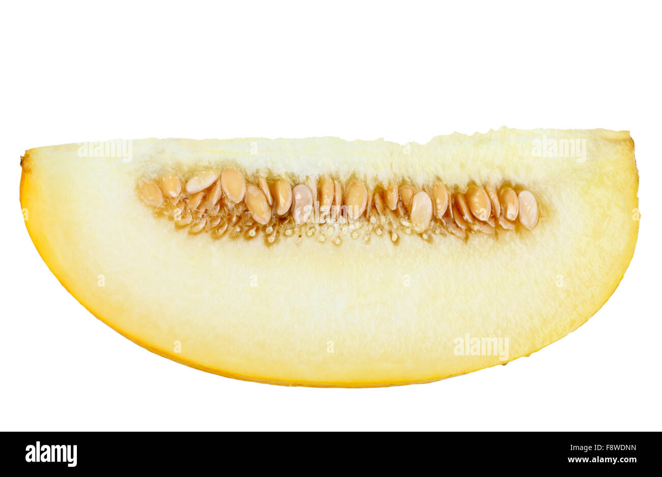 Single slice of ripe yellow melon Stock Photo - Alamy