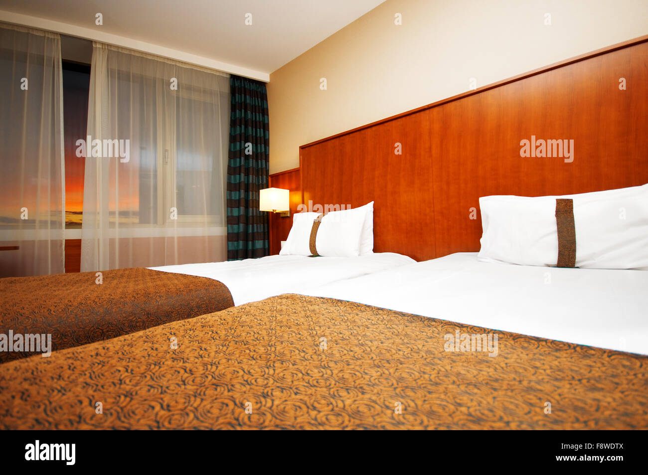 Double bed in the modern interior room Stock Photo - Alamy