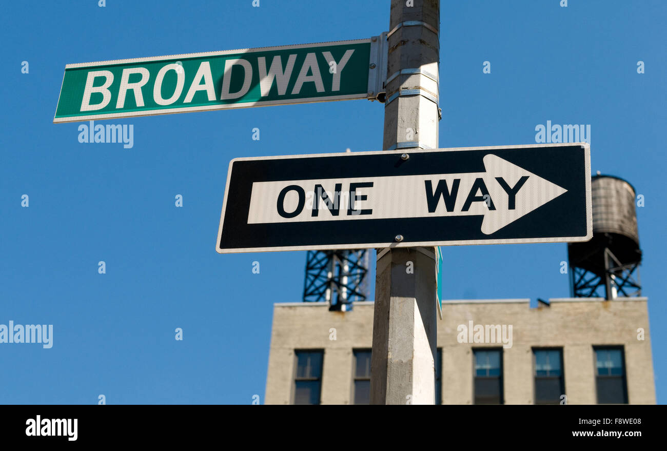 Famous broadway street signs in downtown New York Stock Photo - Alamy