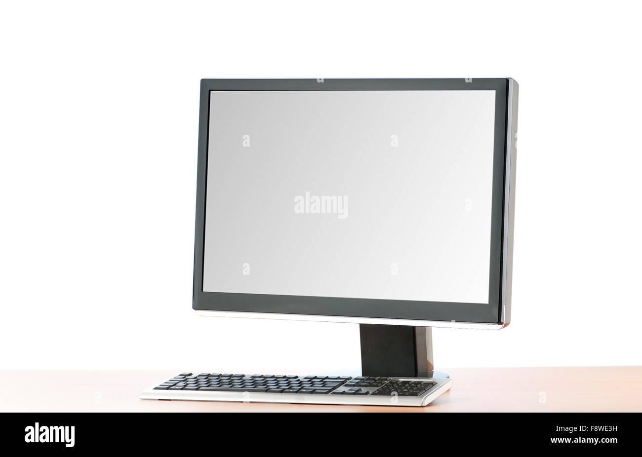 Wide screen computer isolated on the white Stock Photo - Alamy