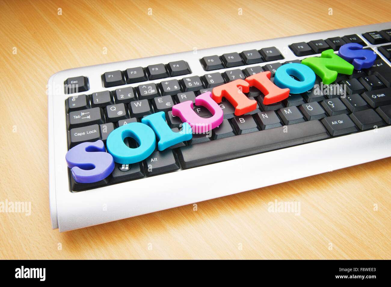 Solution concept with keyboard Stock Photo - Alamy