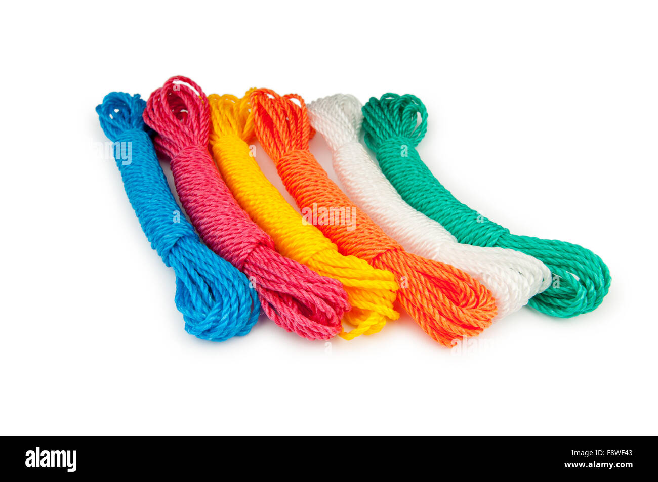Colourful rope isolated on the white background Stock Photo - Alamy