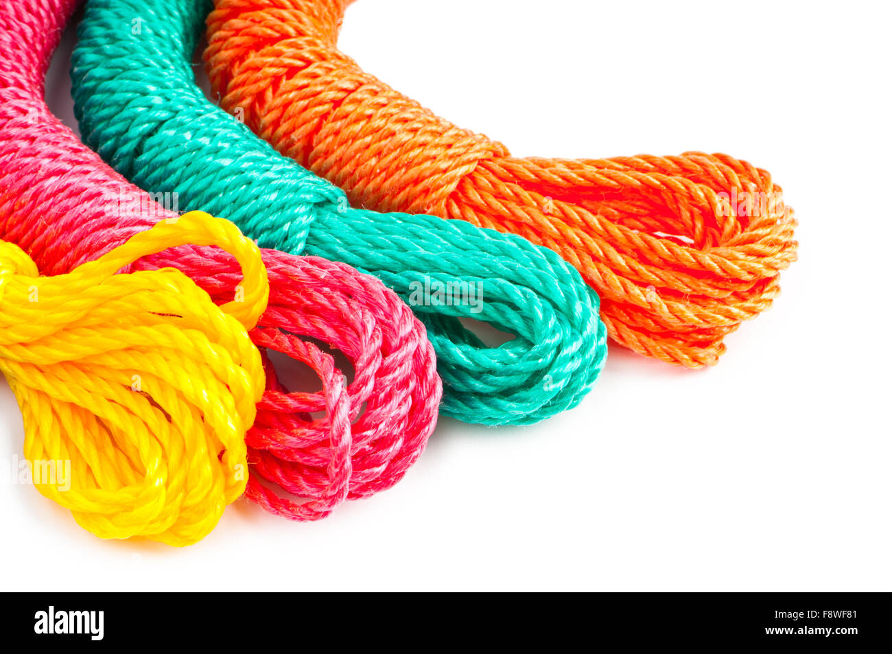 Colourful rope isolated on the white background Stock Photo - Alamy