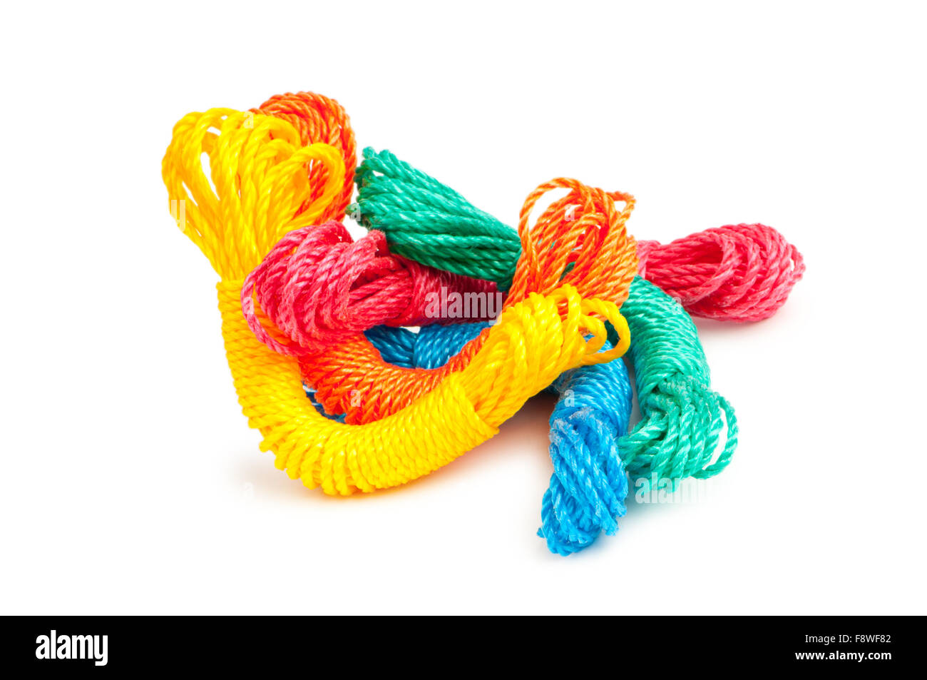 Colourful rope isolated on the white background Stock Photo - Alamy