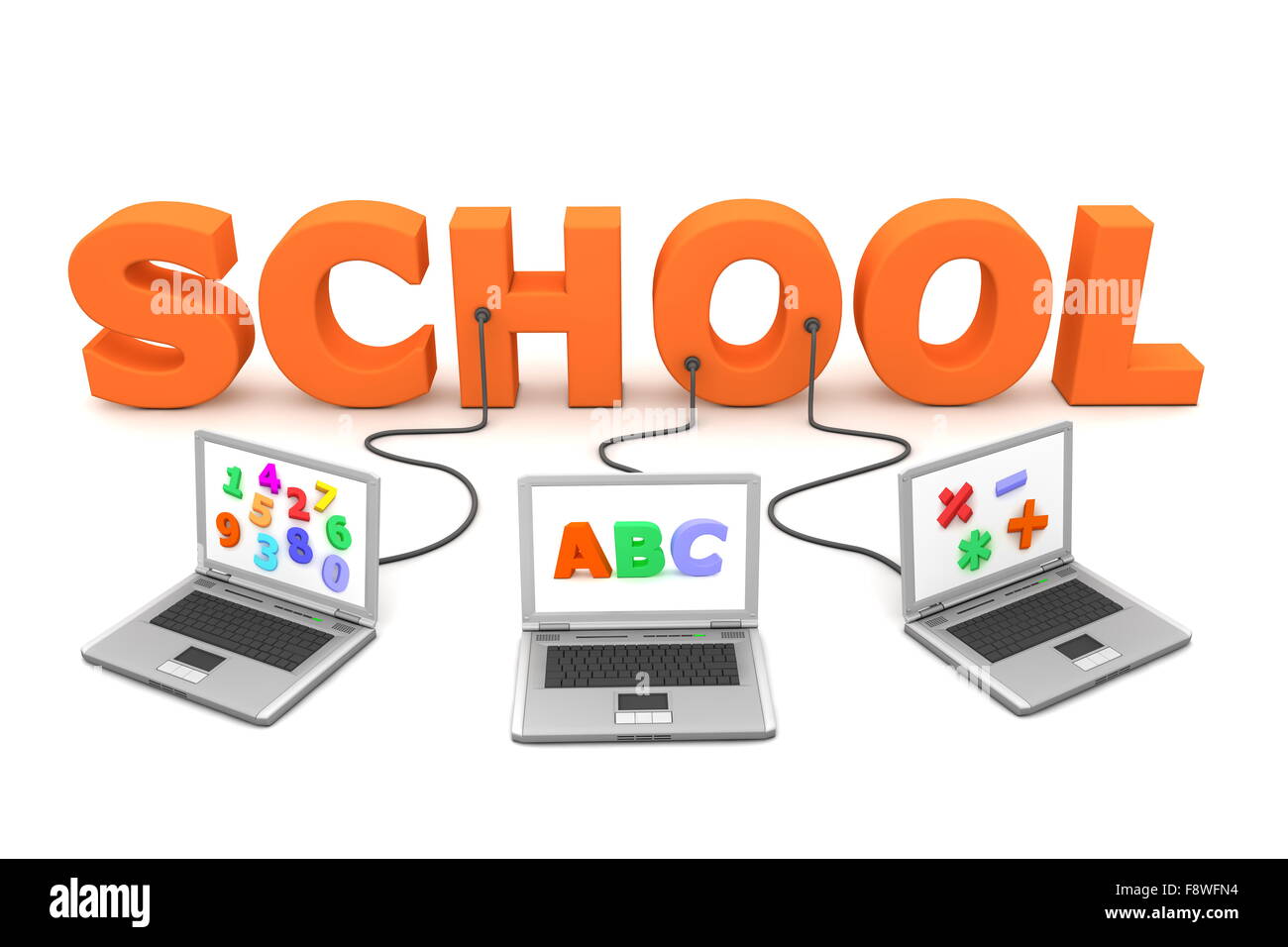 Multiple Wired to School Stock Photo - Alamy