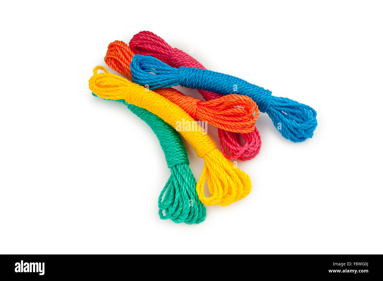 Colourful rope isolated on the white background Stock Photo - Alamy