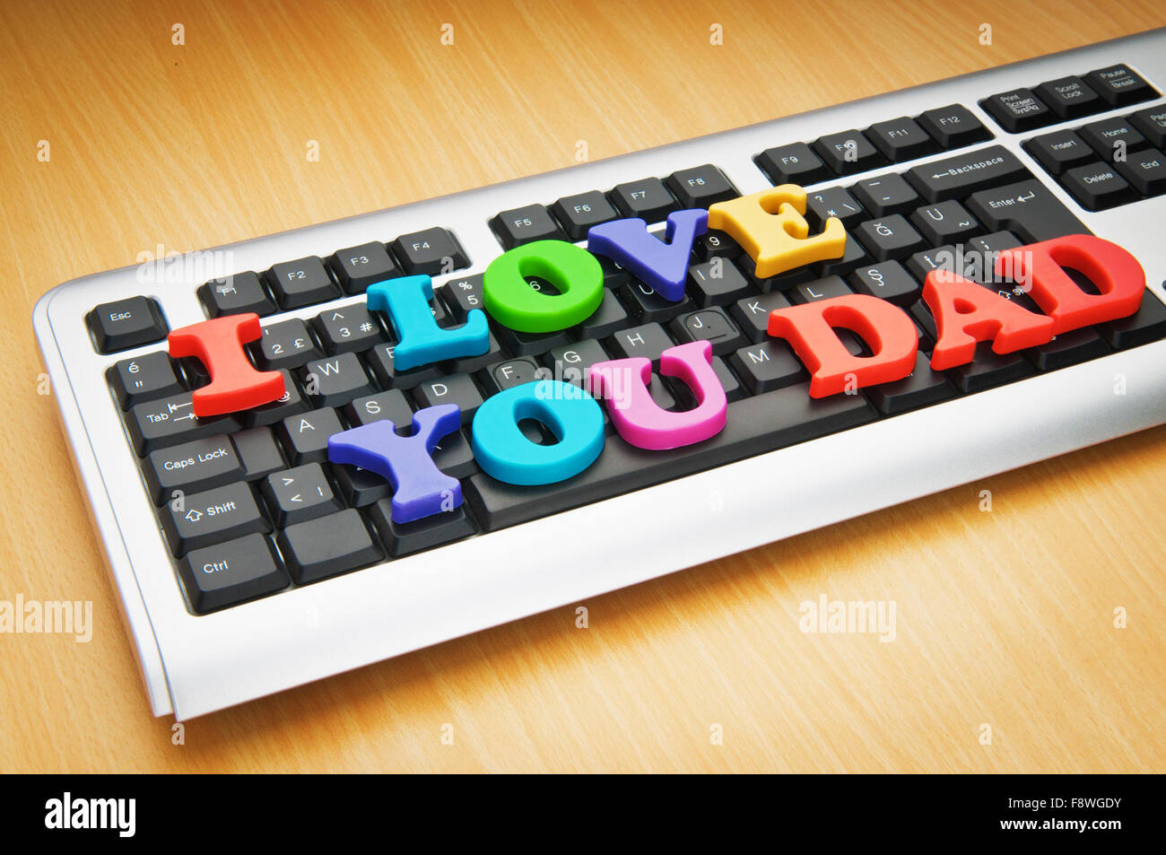 I love you Dad words on the keyboard Stock Photo - Alamy