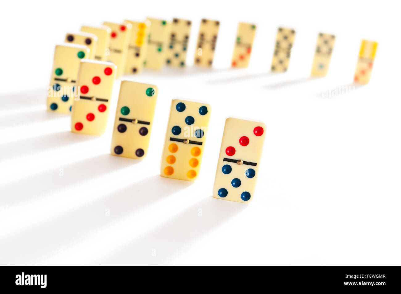 Domino effect with many pieces Stock Photo - Alamy