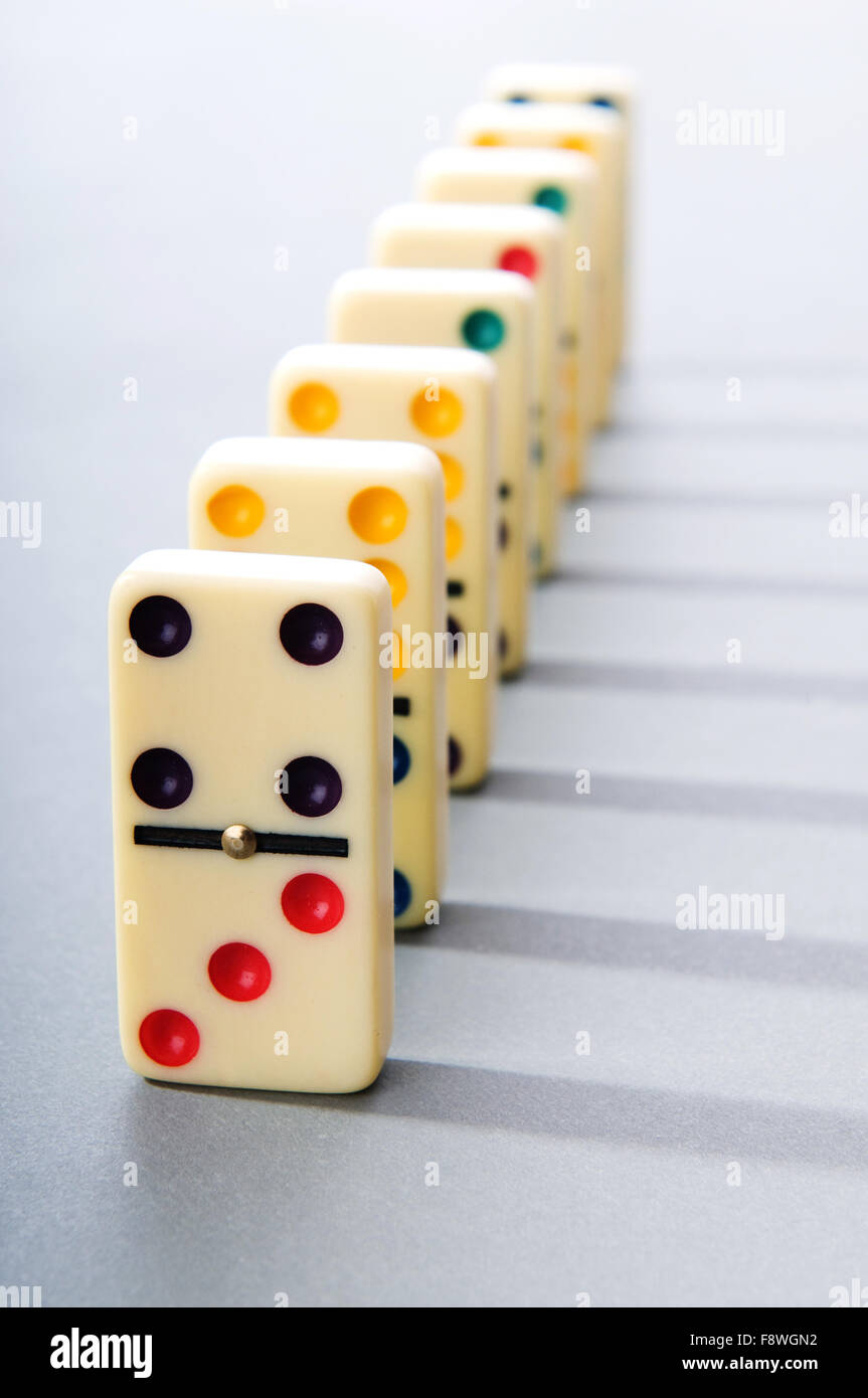 Domino effect with many pieces Stock Photo - Alamy