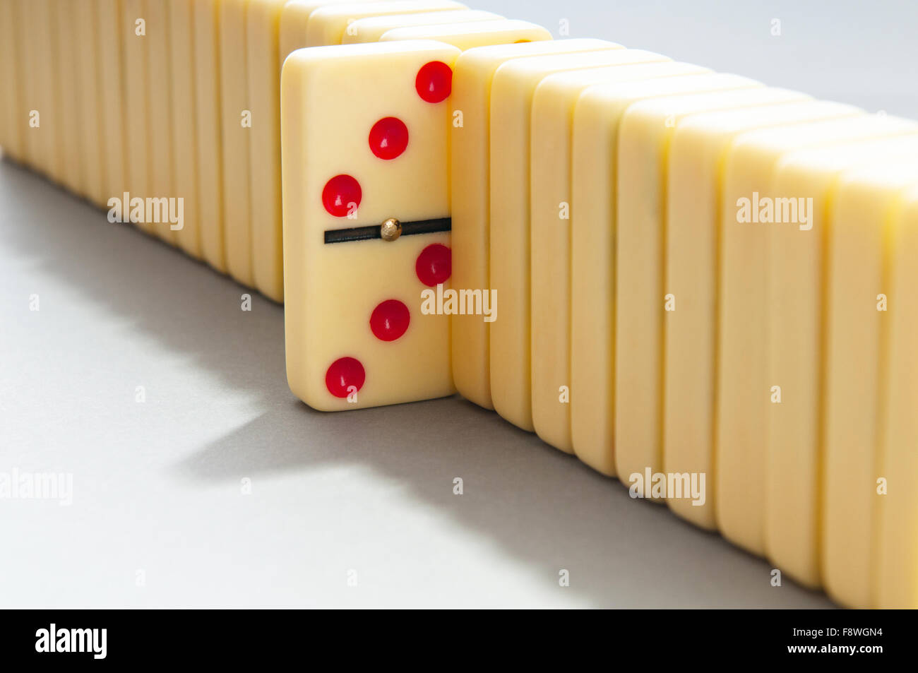 Domino effect with many pieces Stock Photo - Alamy