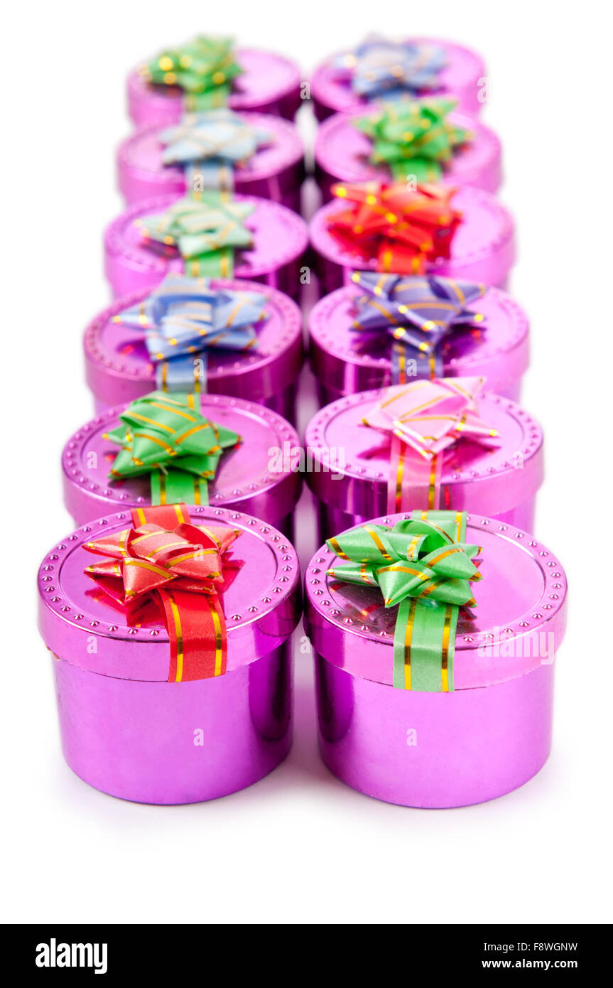 Gift boxes in celebration concept Stock Photo - Alamy