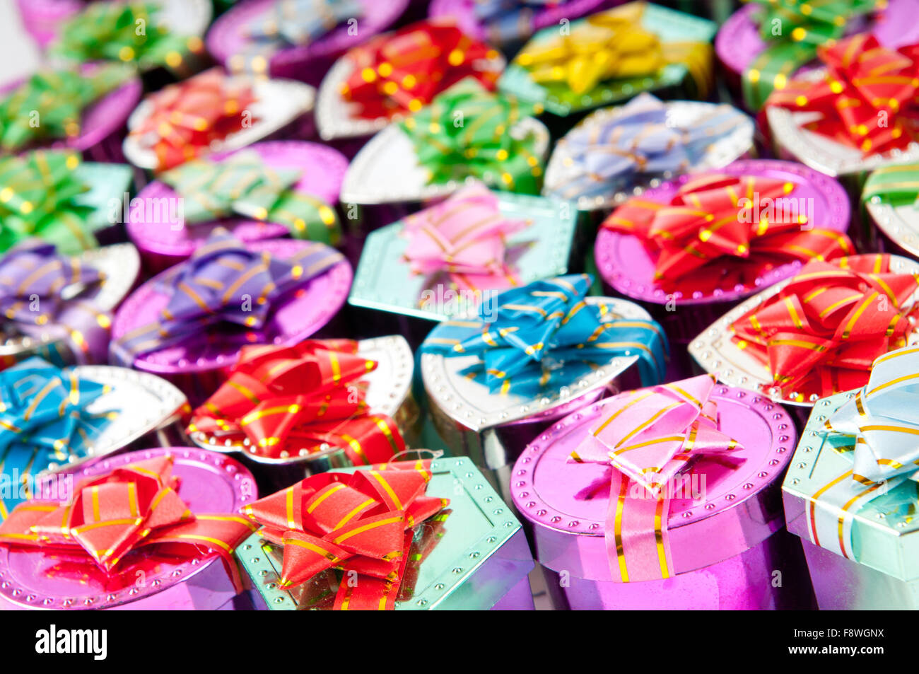 Gift boxes in celebration concept Stock Photo - Alamy