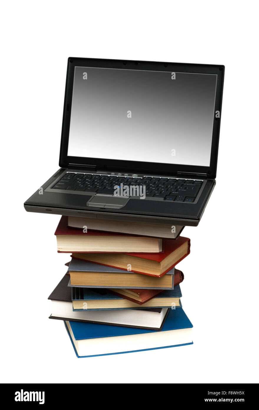 Concept illustrating evolution from books to computers Stock Photo - Alamy
