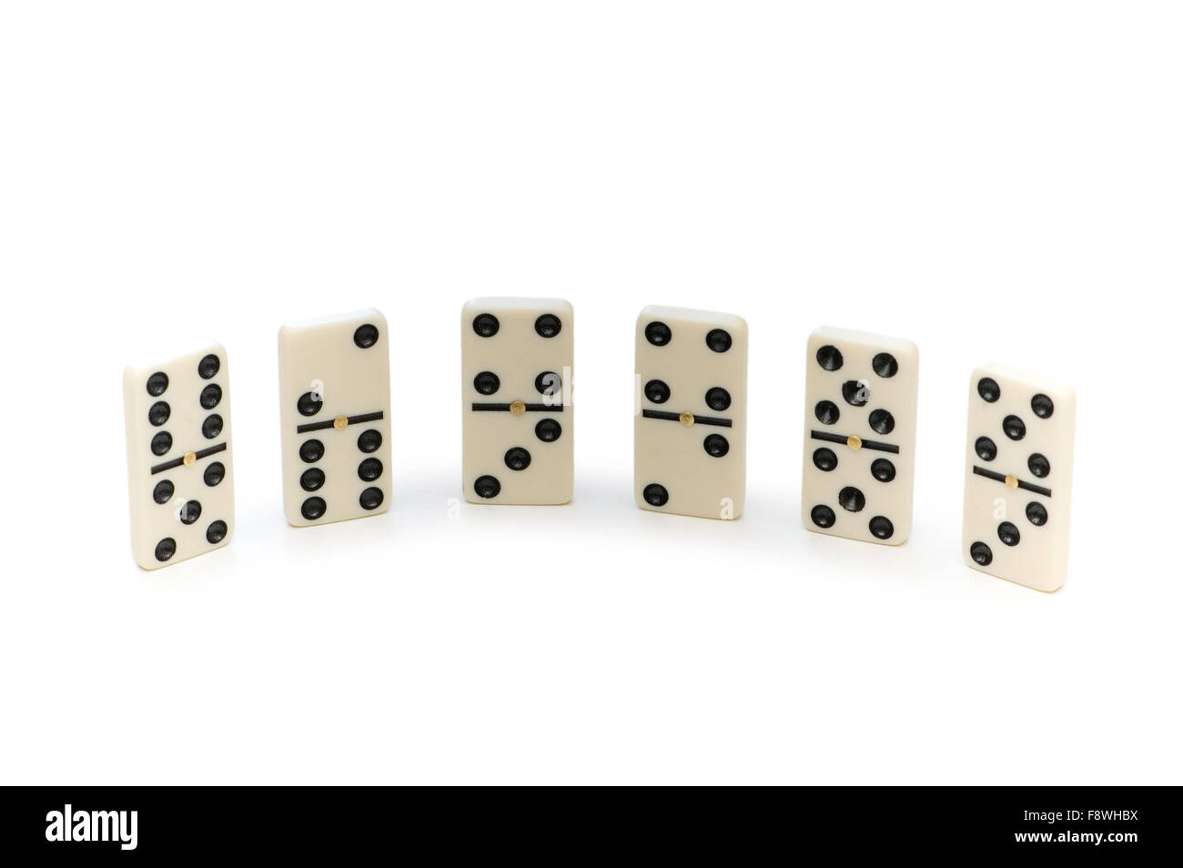 Various domino pieces isolated on the white Stock Photo - Alamy