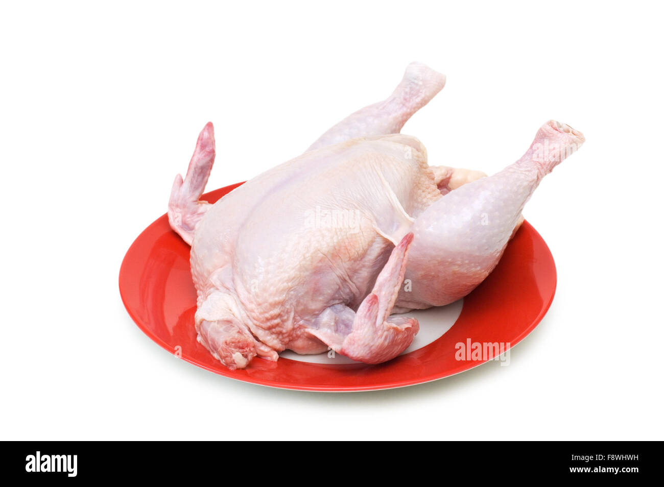 Whole chicken isolated on the white background Stock Photo - Alamy