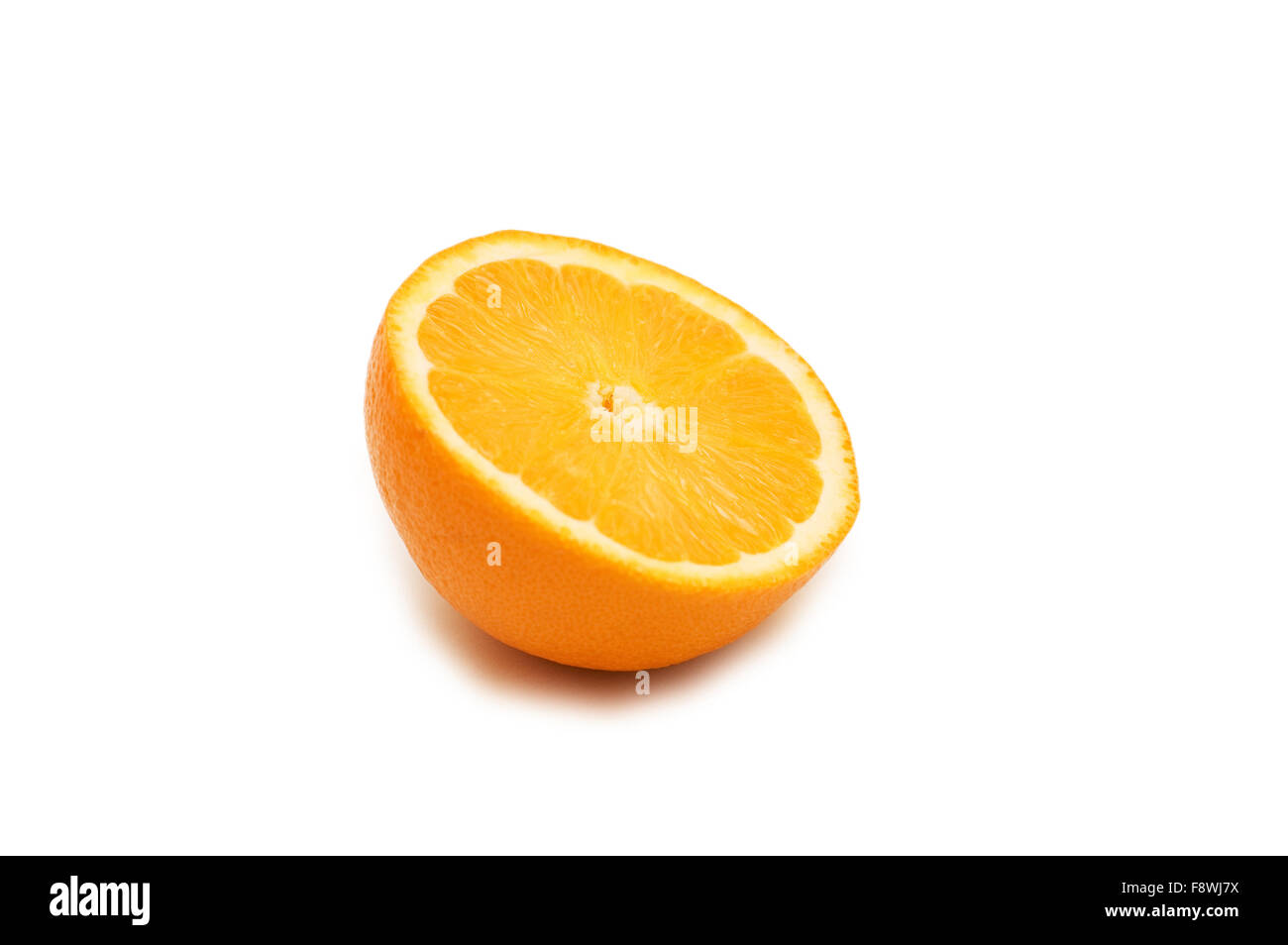 Half cut orange isolated on white background Stock Photo - Alamy