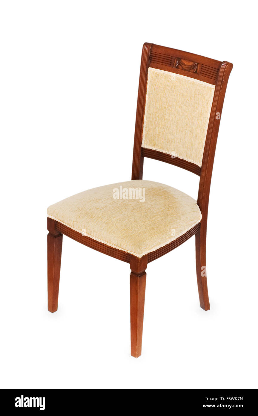 Wooden chair isolated on the white background Stock Photo - Alamy