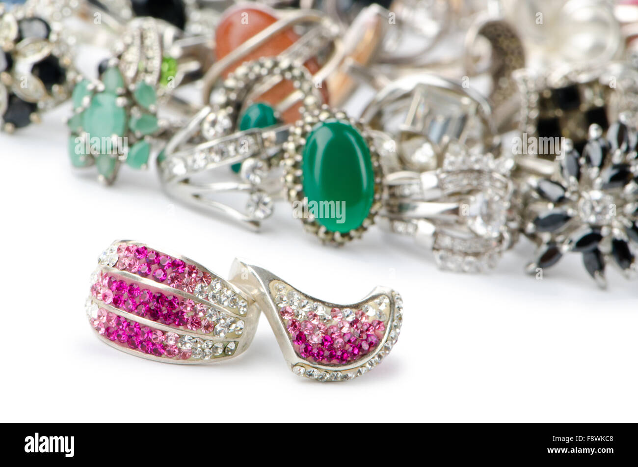 Selection of many precious rings Stock Photo - Alamy