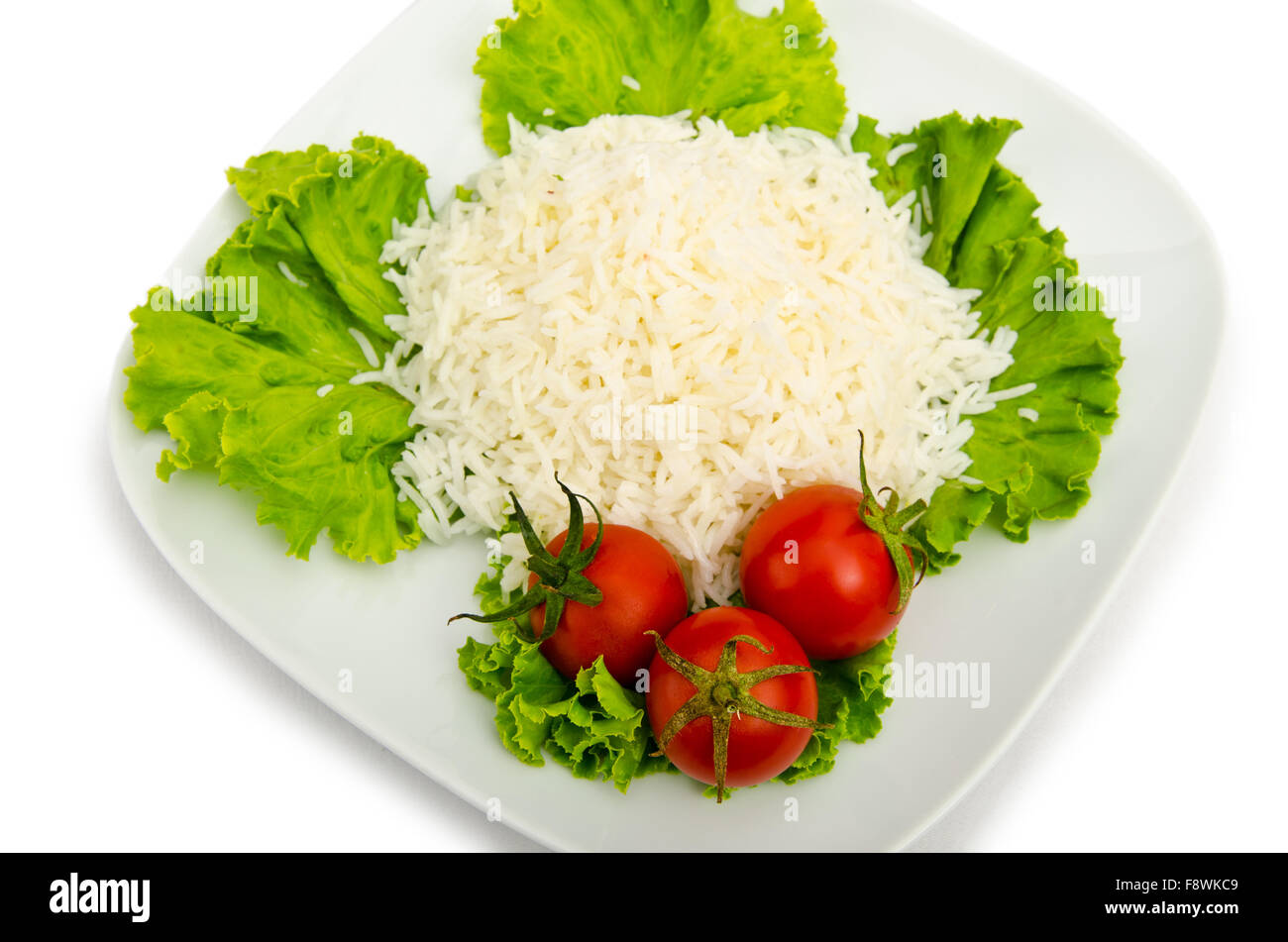Plain rice served in the plate Stock Photo - Alamy