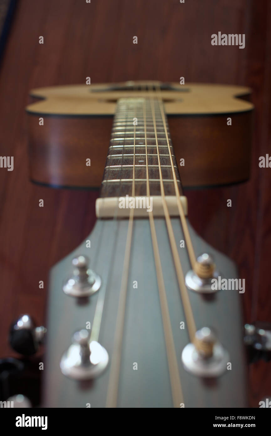 Guitar neck and strings soft focus ha Stock Photo - Alamy