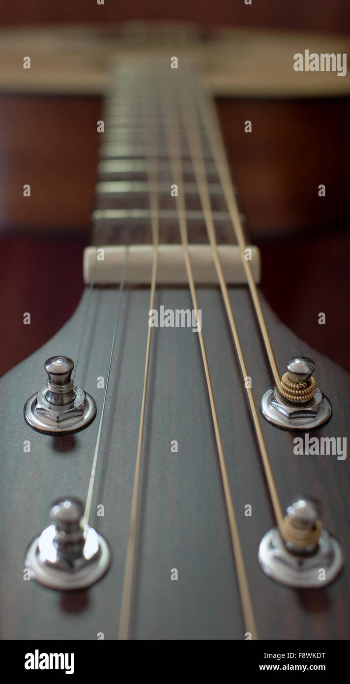 Guitar neck and strings soft focus Stock Photo - Alamy