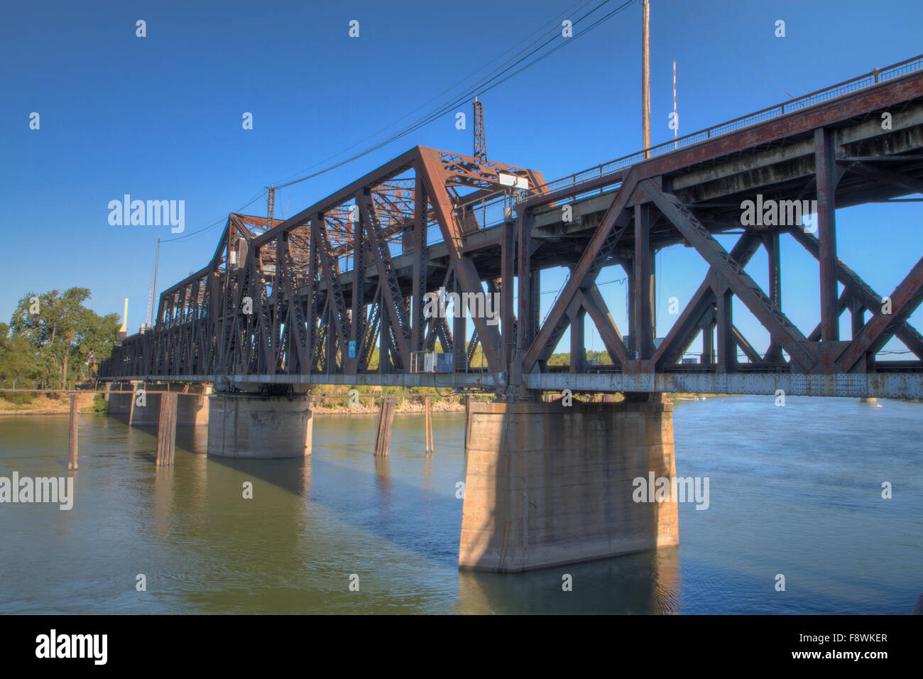 Old Rusty Train Bridge far Stock Photo - Alamy