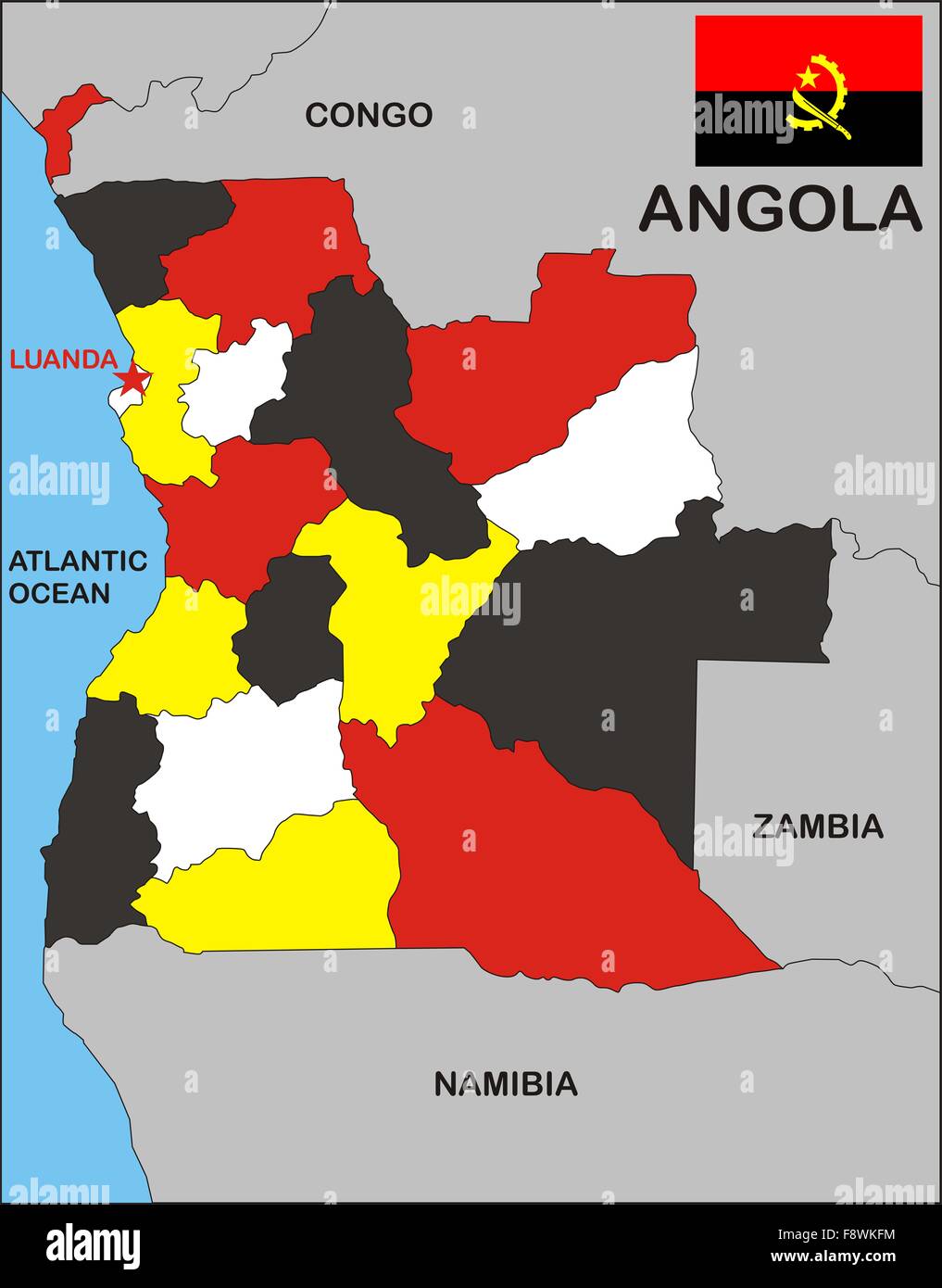 Angola map hi-res stock photography and images - Alamy