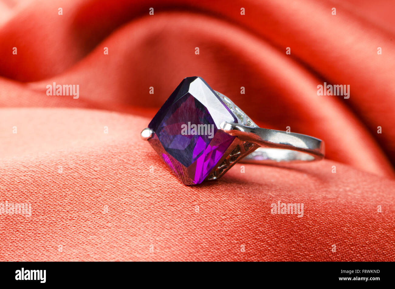 Fashion concept with ring on background Stock Photo - Alamy