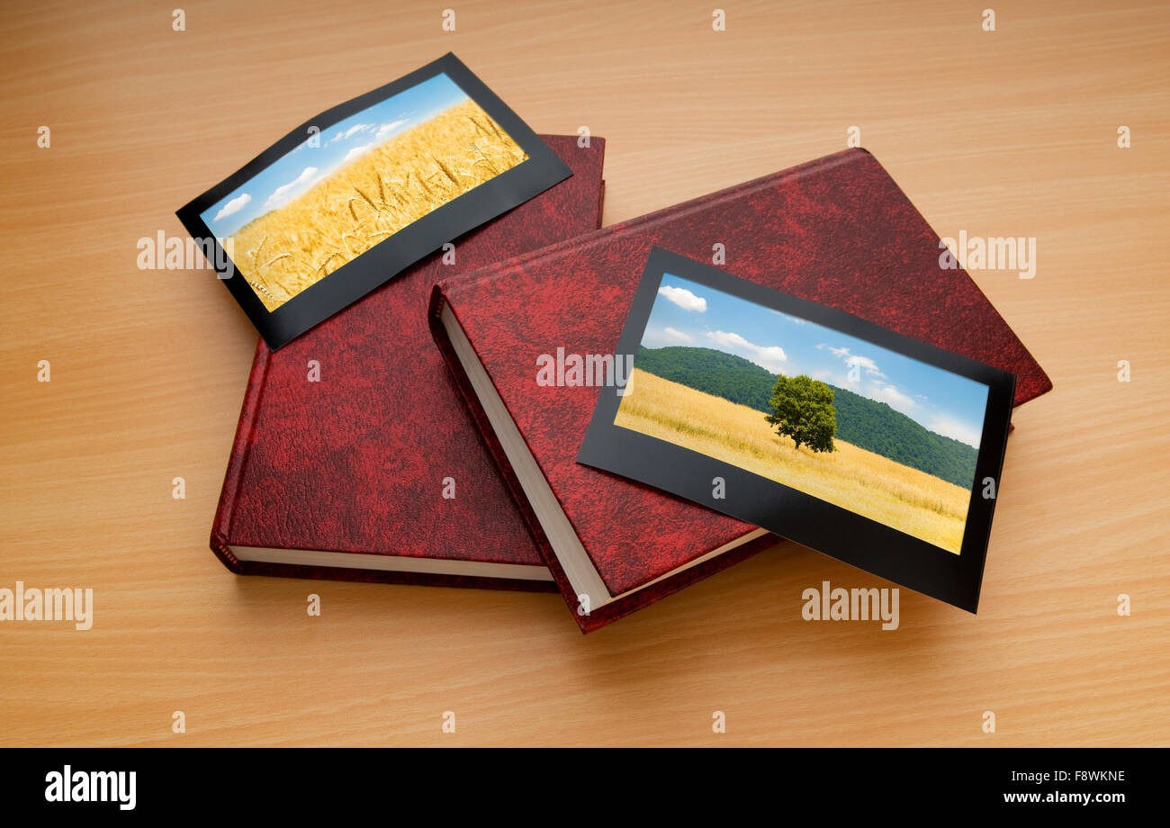 Picture frames with nature photos Stock Photo - Alamy