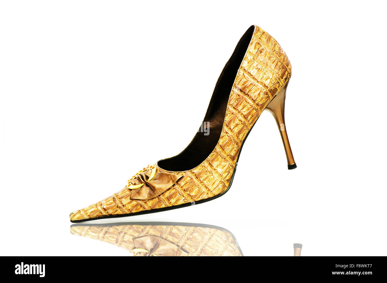 Elegant shiny shoes on the white Stock Photo - Alamy