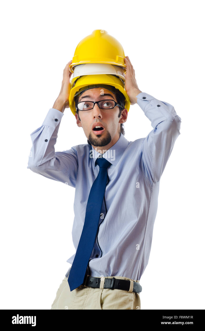 Construction safety concept with builder Stock Photo - Alamy
