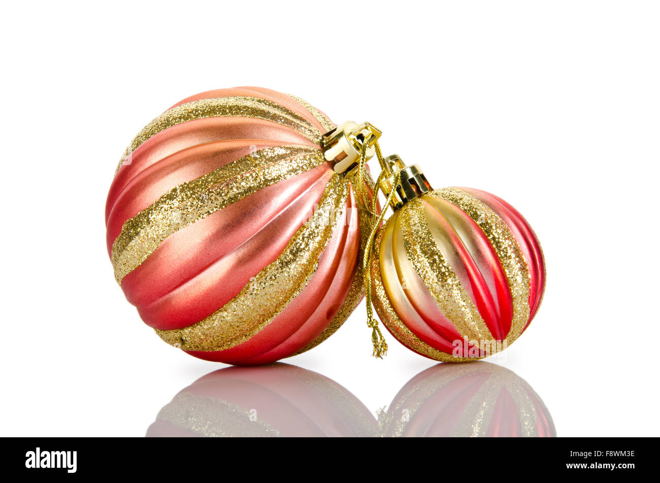 Christmas baubles isolated on the white Stock Photo - Alamy