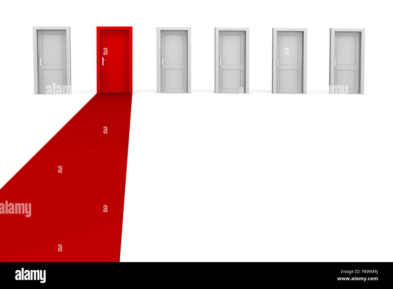 Six Doors, One Carpet - Red Stock Photo - Alamy