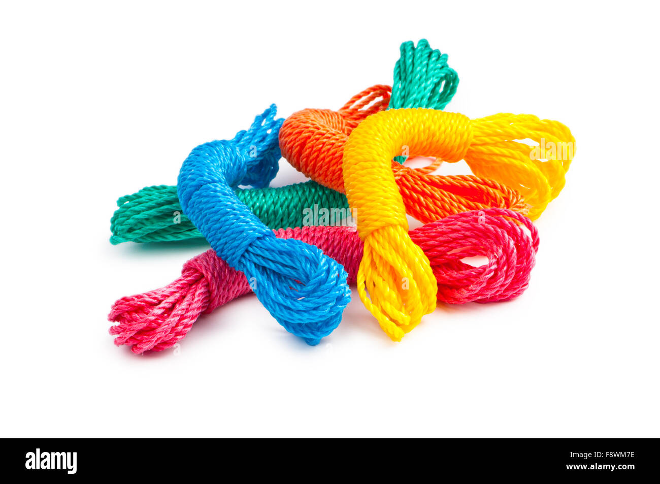 Colourful rope isolated on the white background Stock Photo - Alamy