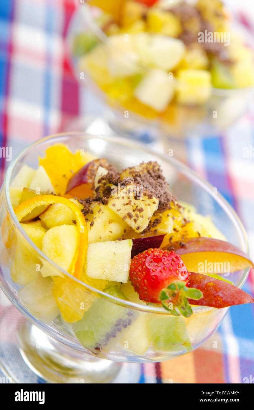 Fruit dessert in the plate Stock Photo - Alamy