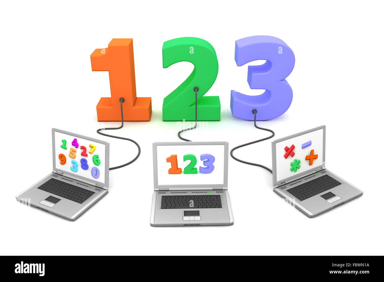 Multiple Wired to 123 Stock Photo - Alamy