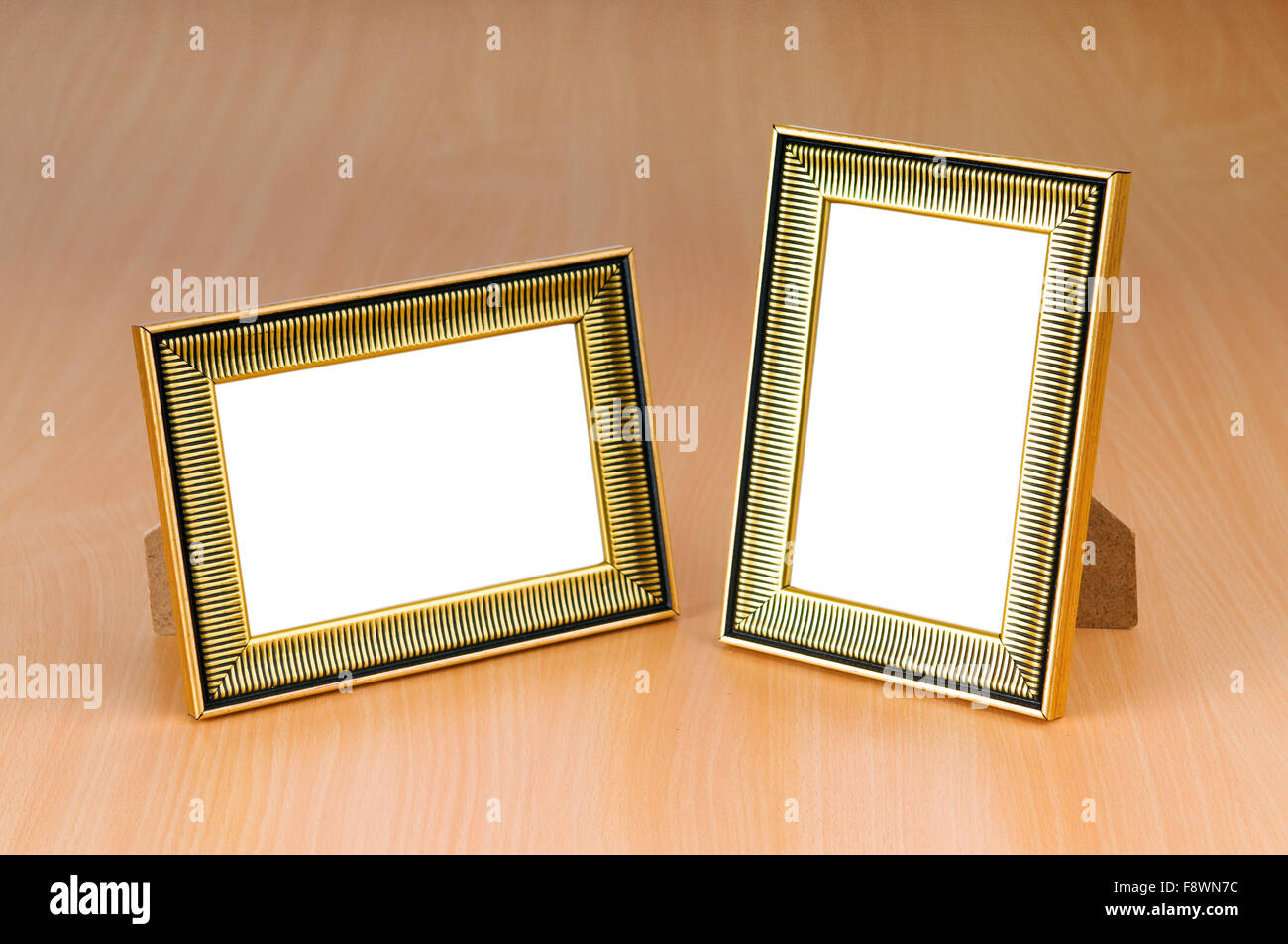 Photo frames on the table Stock Photo - Alamy