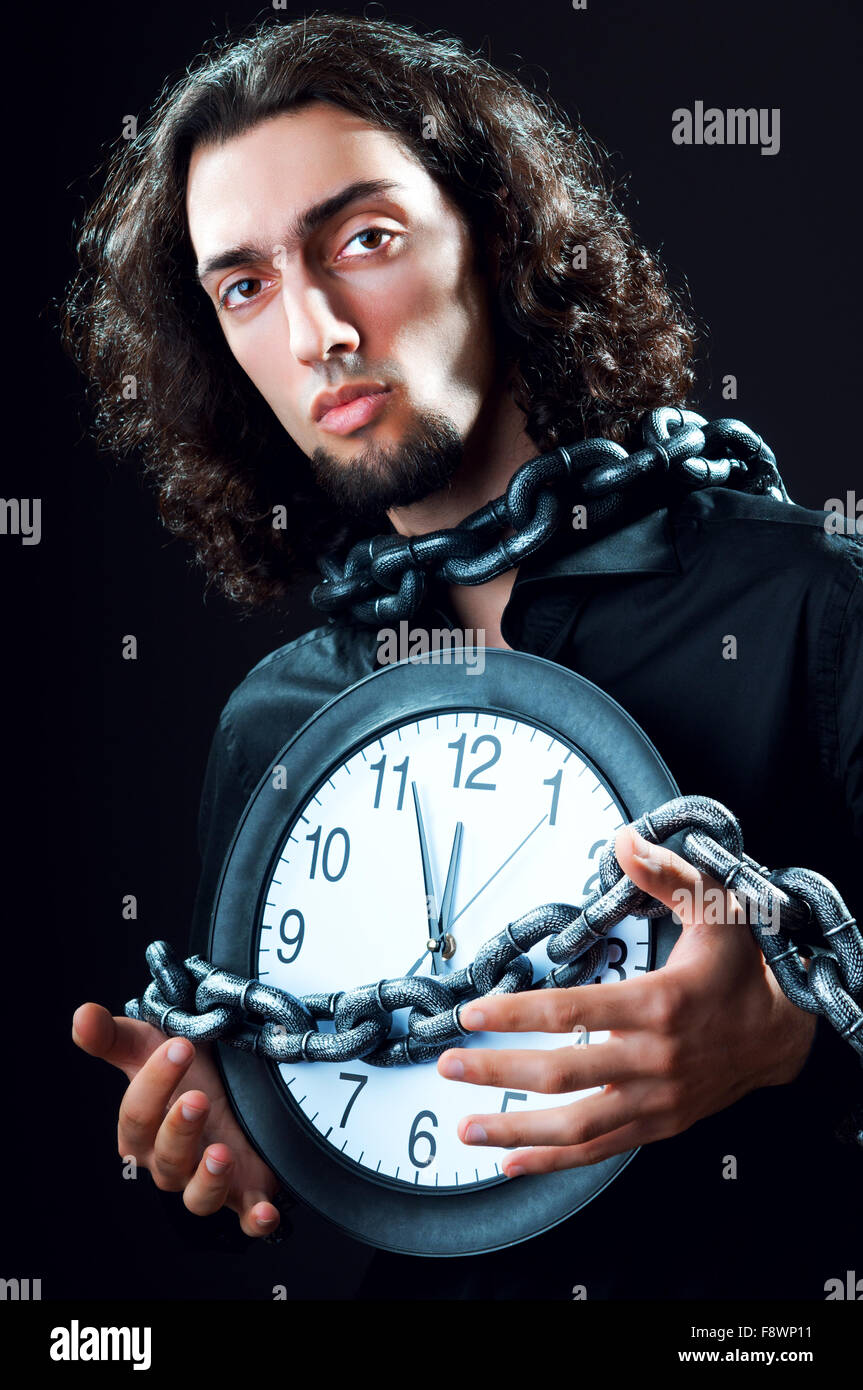 Time concept with man and clock Stock Photo - Alamy