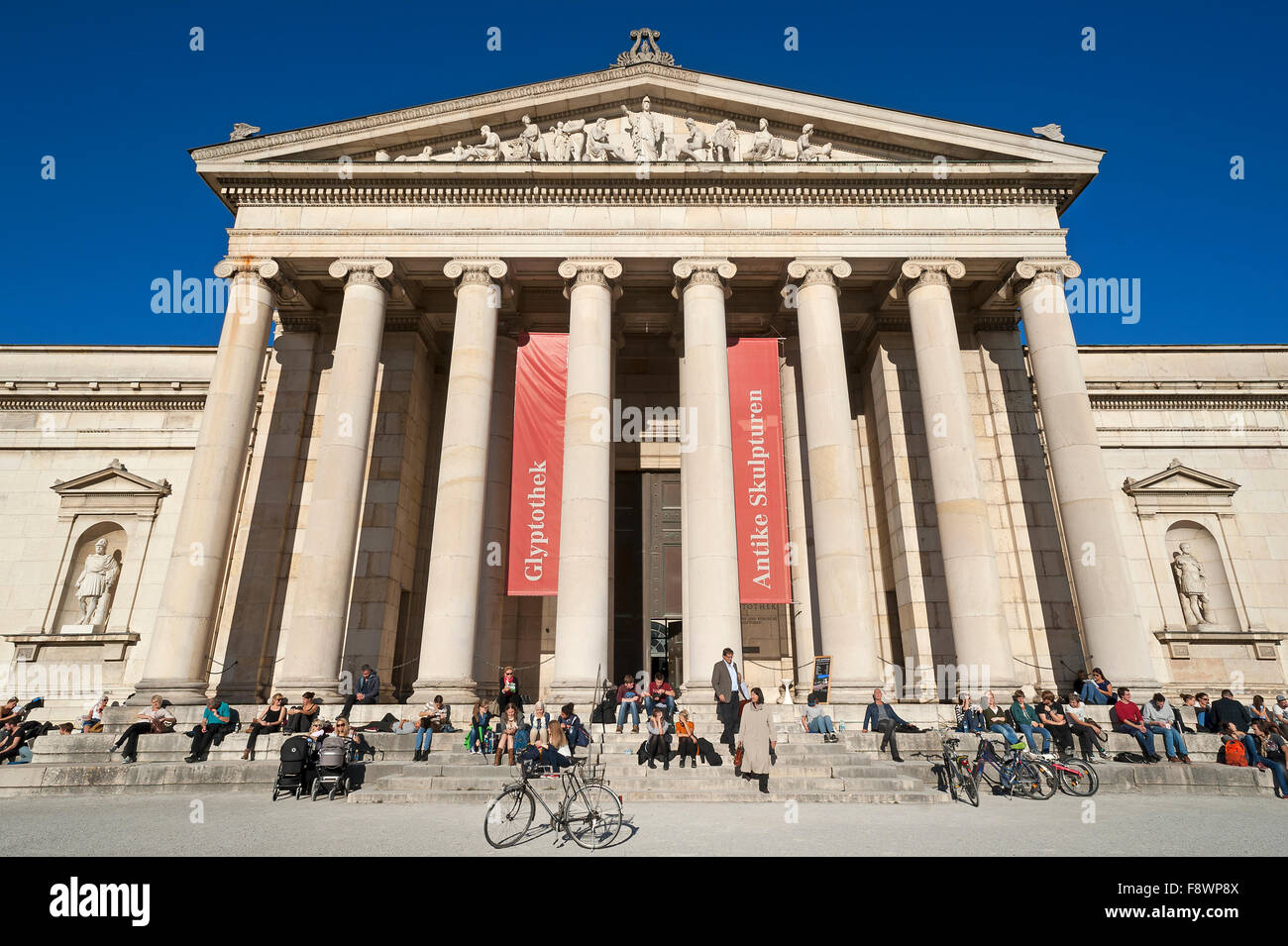 Glyptothek, architecture by Leo von Klenze, Munich, Bavaria, Upper ...