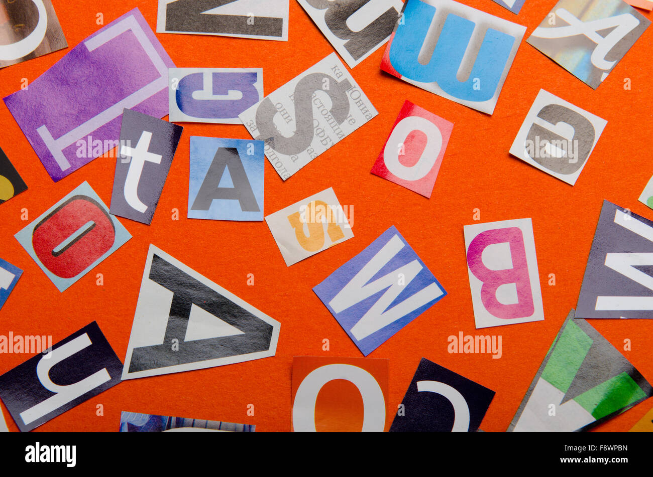 Cut letters from newspapers magazines hi-res stock photography and ...