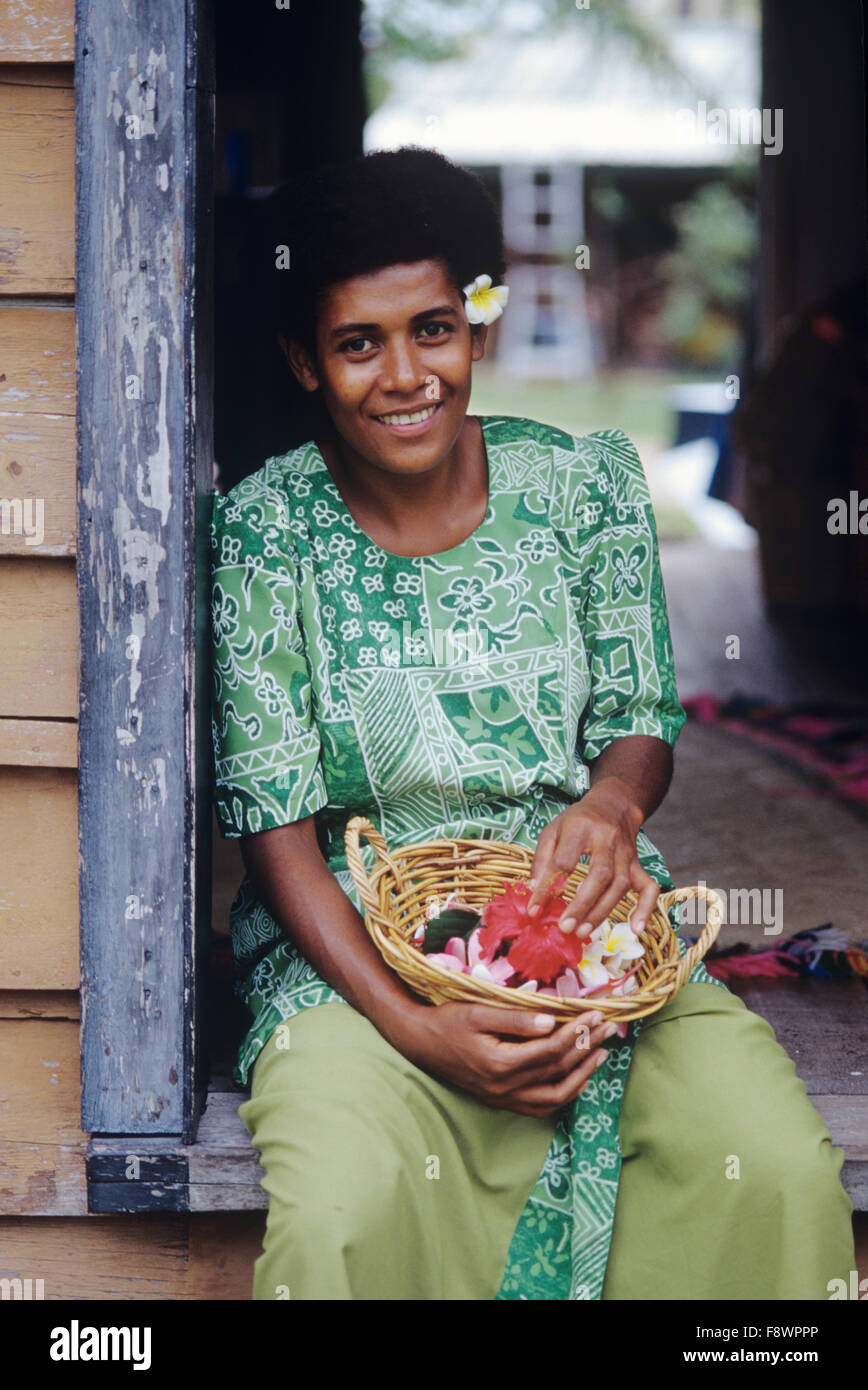 Fiji fijian woman portrait hi-res stock photography and images - Alamy