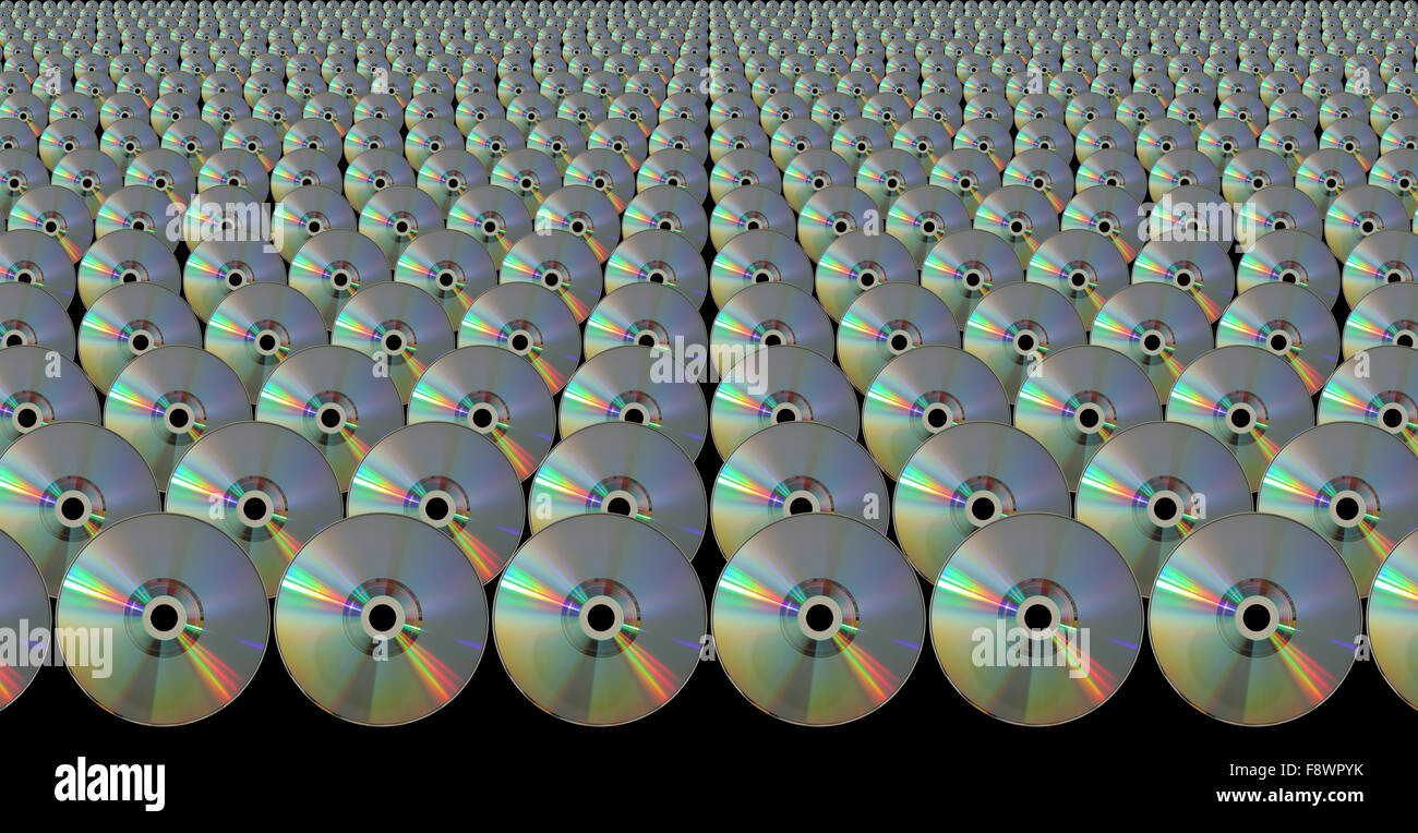 CDs lined up in rows, compact discs Stock Photo - Alamy