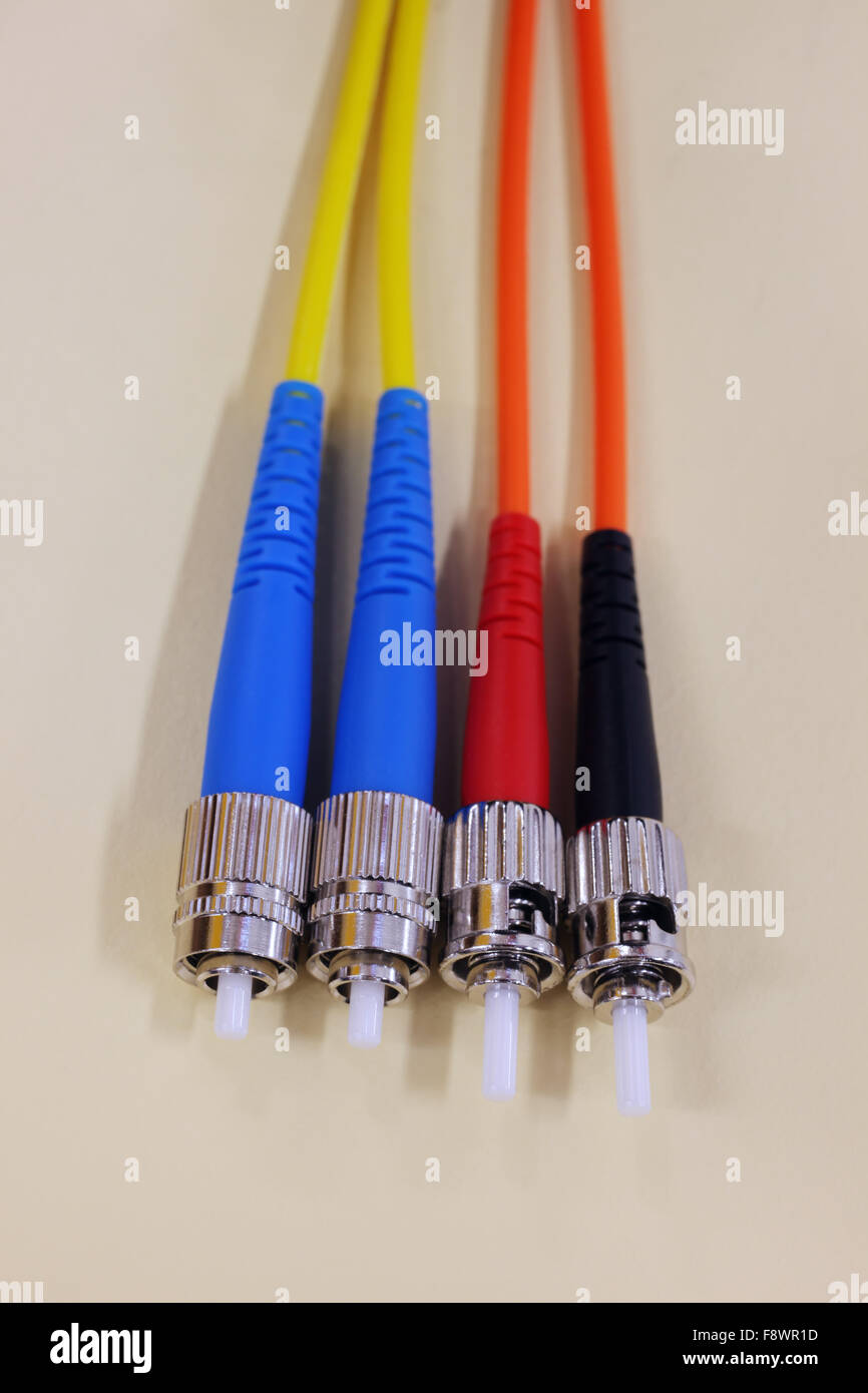 Colorful fiber optic cables Stock Photo - Alamy