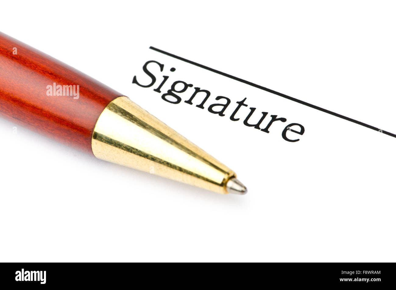 Pen and signature isolated on white Stock Photo - Alamy
